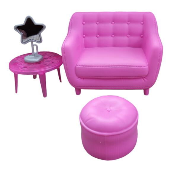 Mattel | Toys | Barbie Doll Pink Sofa Ottoman Couch Chair And Table New ...